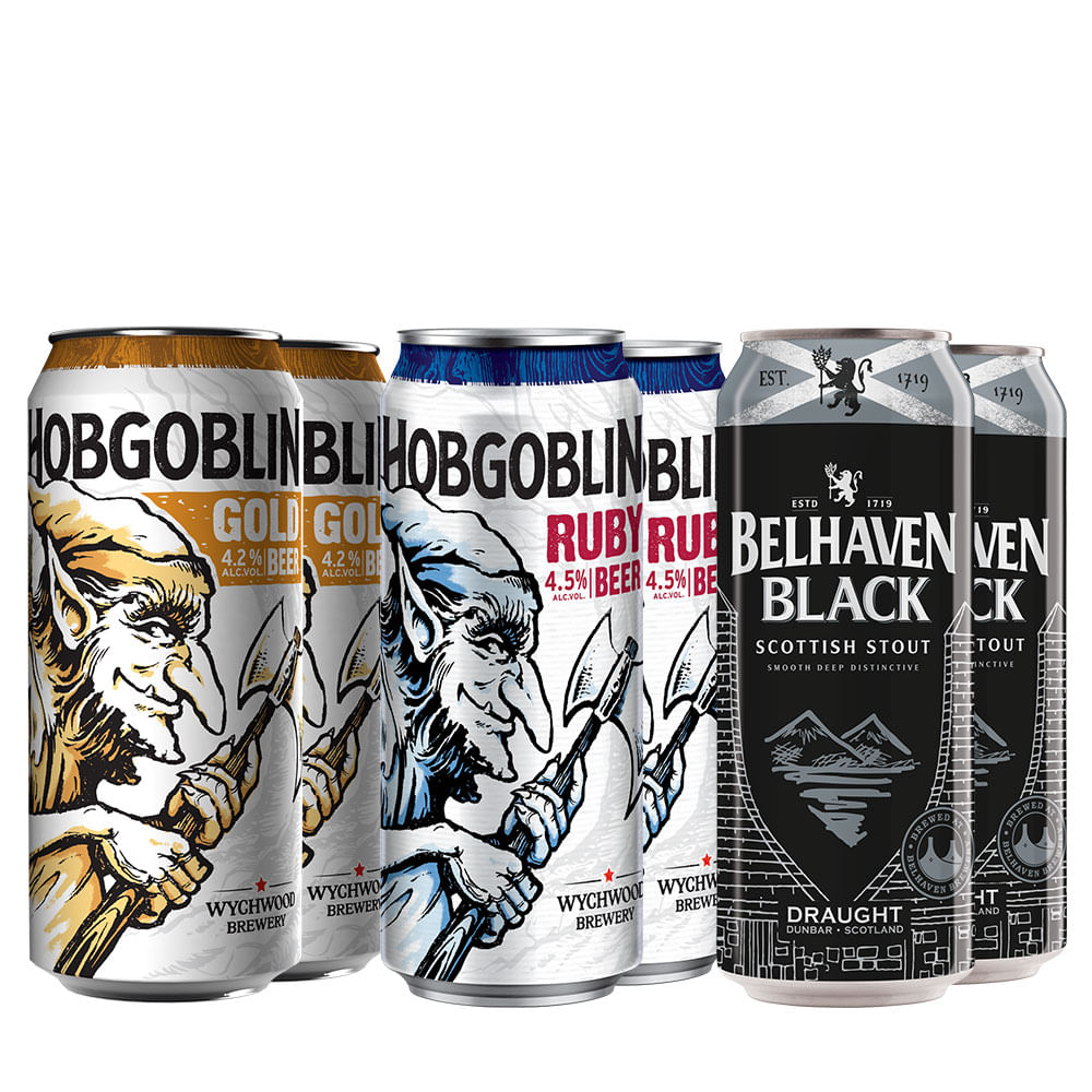Combo 6 Cervejas (Hobgoblin Ruby + Hobgoblin Gold + Black Stout ...